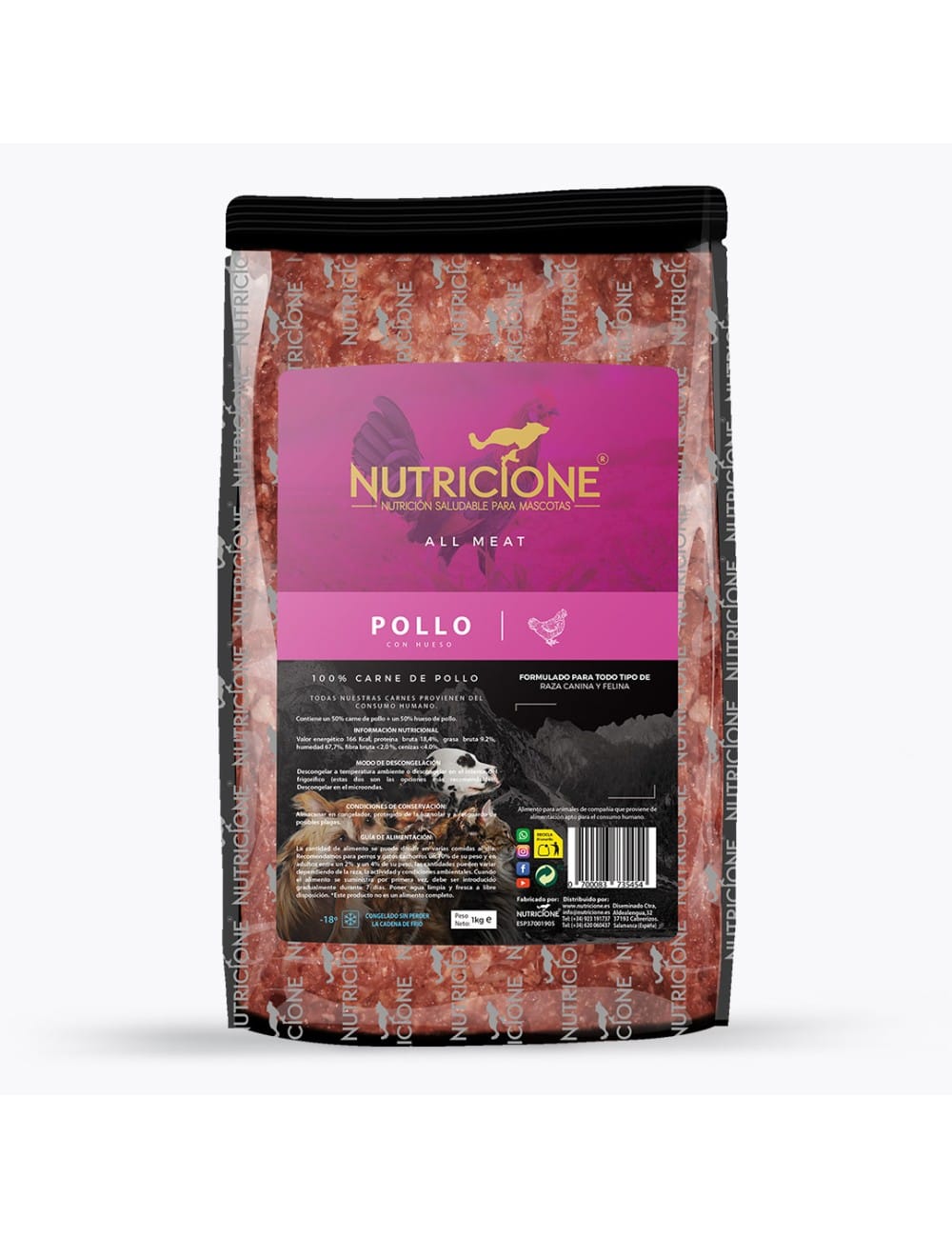 All Meat Pollo 1kg para Perros y Gatos | Todo Carne Natural y Monoproteico - Kazoku Pets