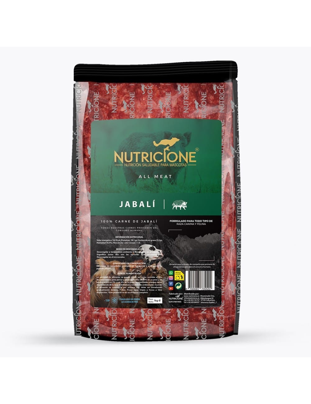 Jabalí 1kg - BARF 100% Carne - Kazoku Pets